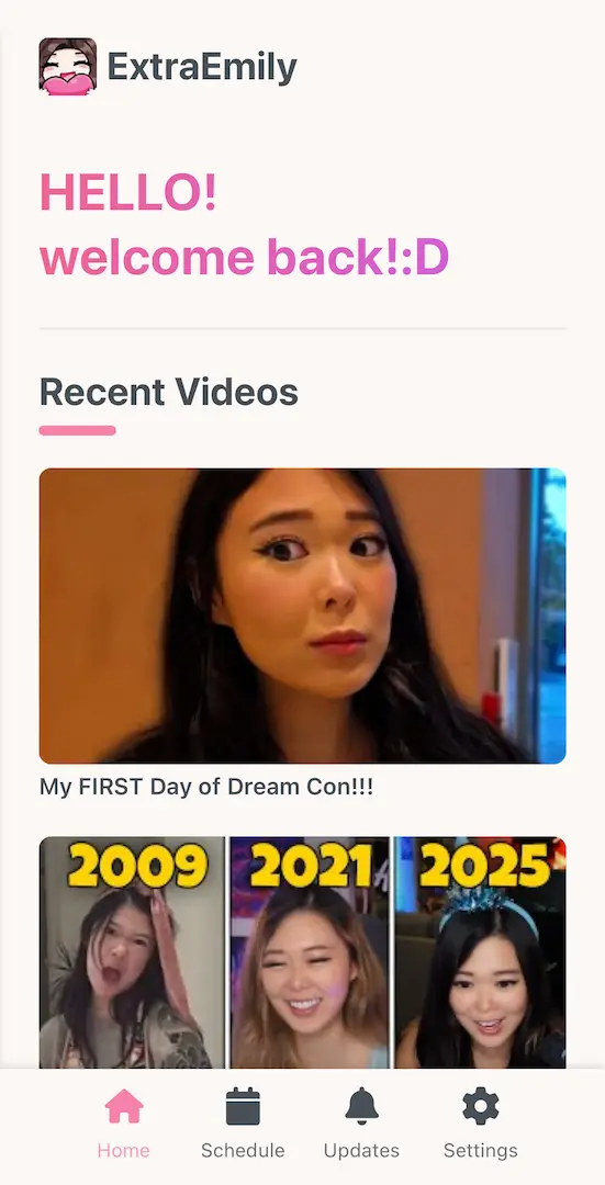 Stream Schedule · ExtraEmily